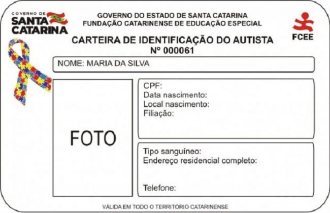 Em março inicia a emissão da carteira do autista em Santa Catarina